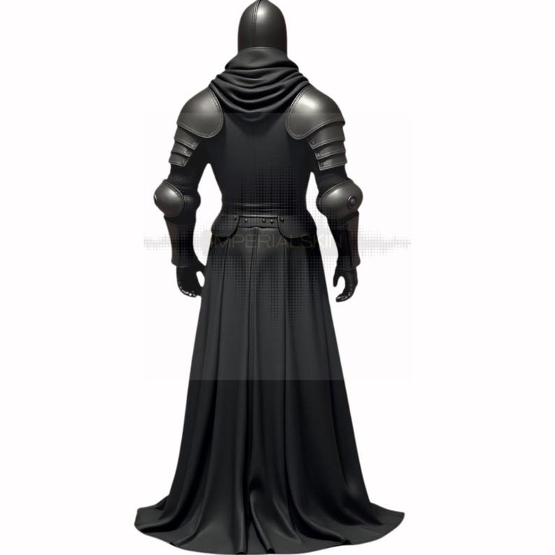 Medieval Knight Armor Costume - Dark Fantasy Warrior Outfit With Hood ...