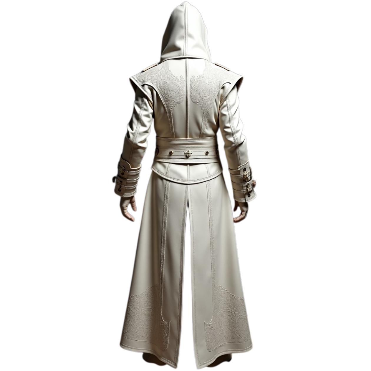 Medieval Hooded Robe - Edwardian Gothic Overcoat - Handcrafted Leather ...