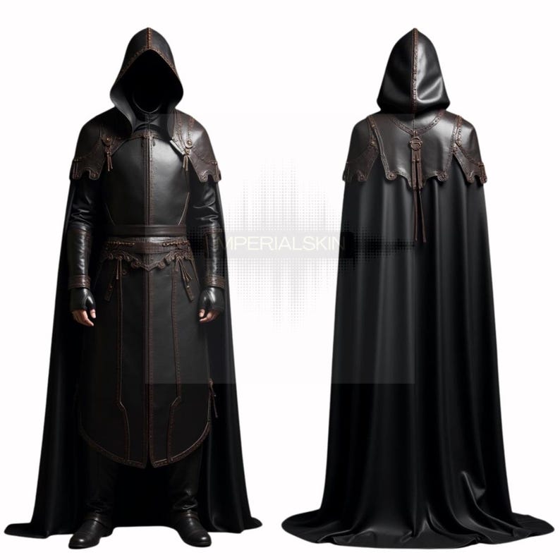 Medieval Assassin Leather Armor With Cloak - Dark Fantasy Costume With ...