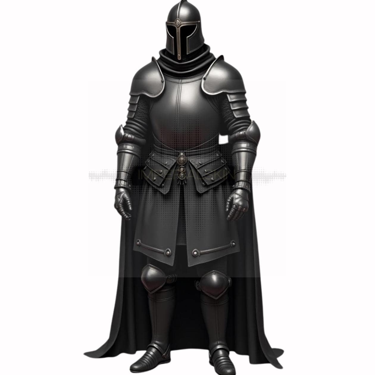 Structure Medieval Armor With Cloak - Gothic Black Knight Cosplay ...