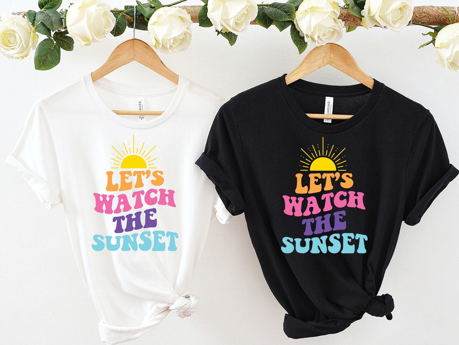 Lets Watch The Sunset Hoodie Sweatshirt Retro Beach Shirt Aesthetic