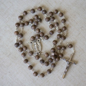 Gray Wood Rosary - Etsy