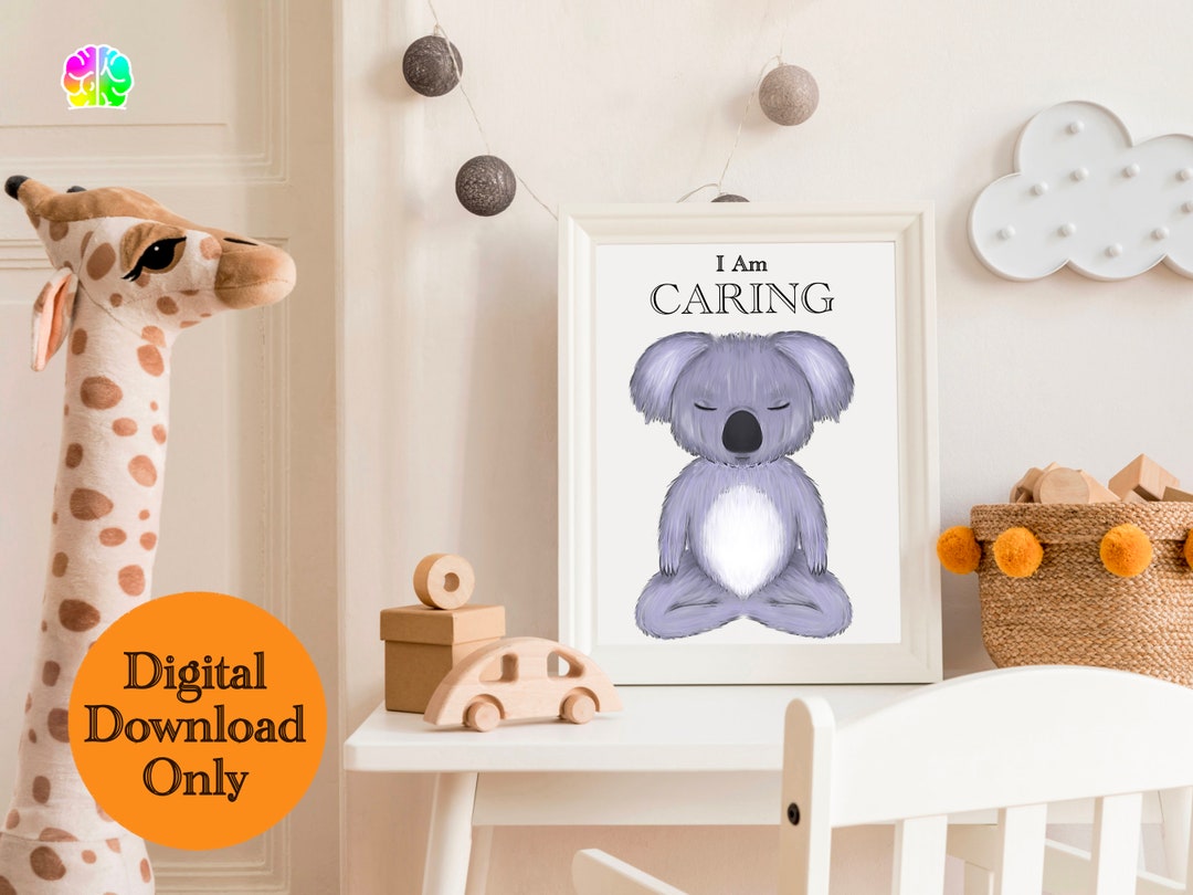 Koala Poster, Kids Wall Art , Meditating Animal, Prints, Wall Decor ...