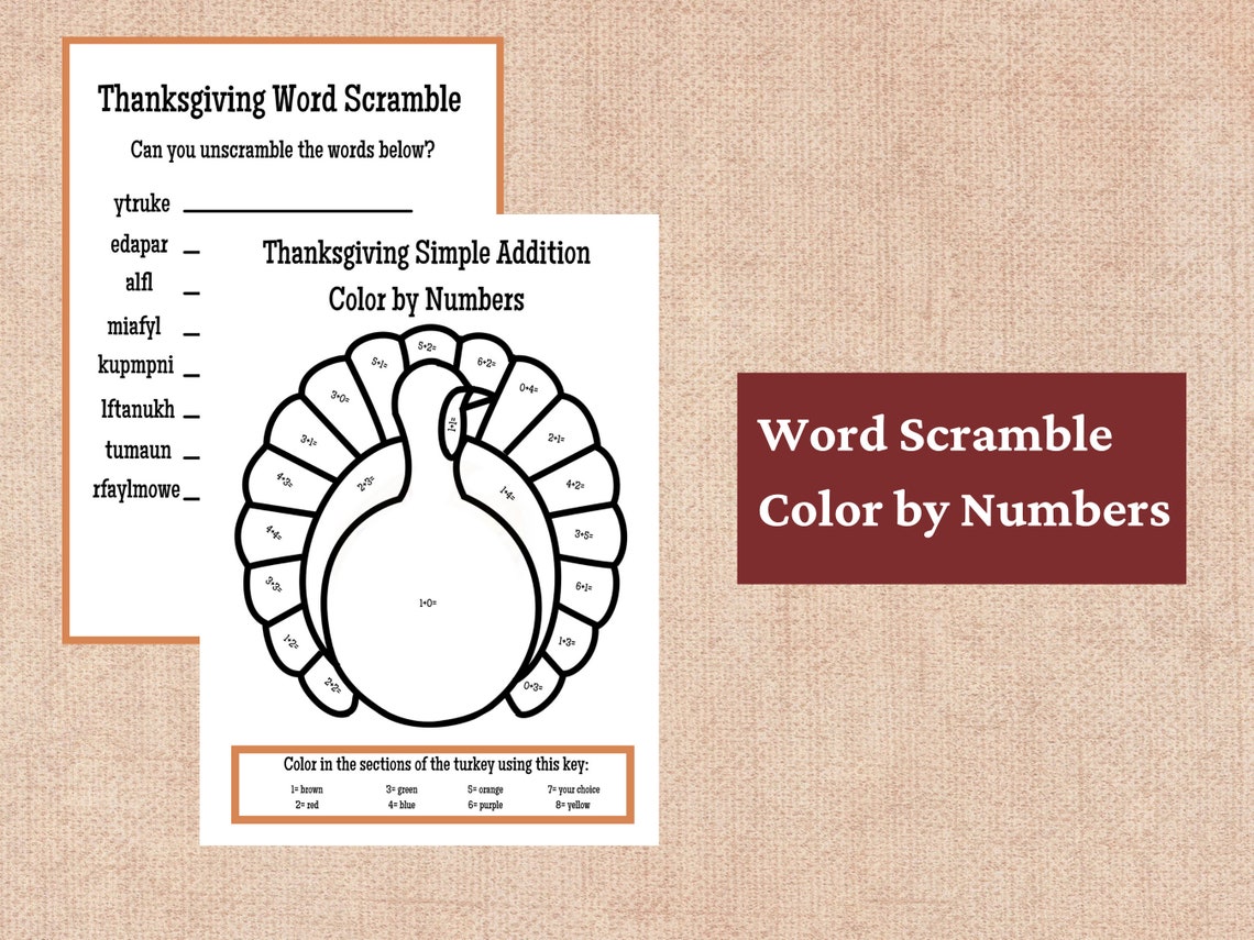 Printable Thanksgiving Activity Bundle Printable Thanksgiving | Etsy