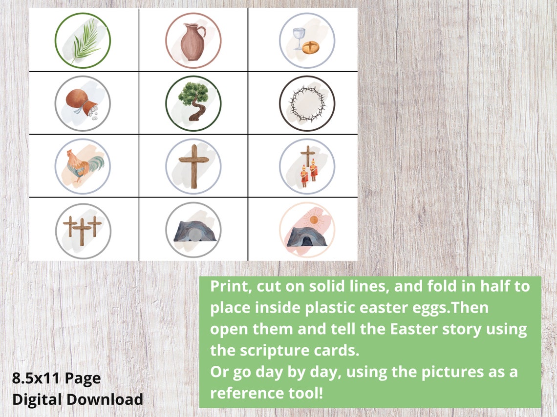 Easter Story Kit Printable | Holy Week | Resurrection Eggs Printables ...