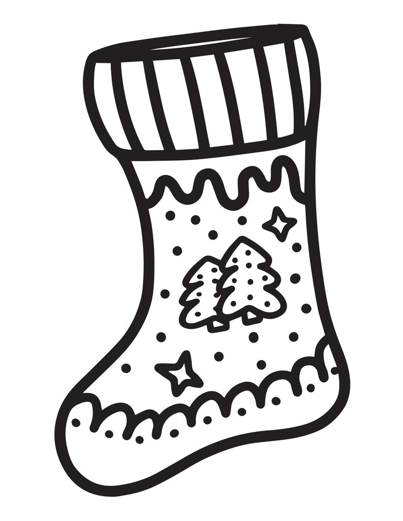 Christmas Stocking Coloring Pages, Kids Activity Book (digital) - Etsy