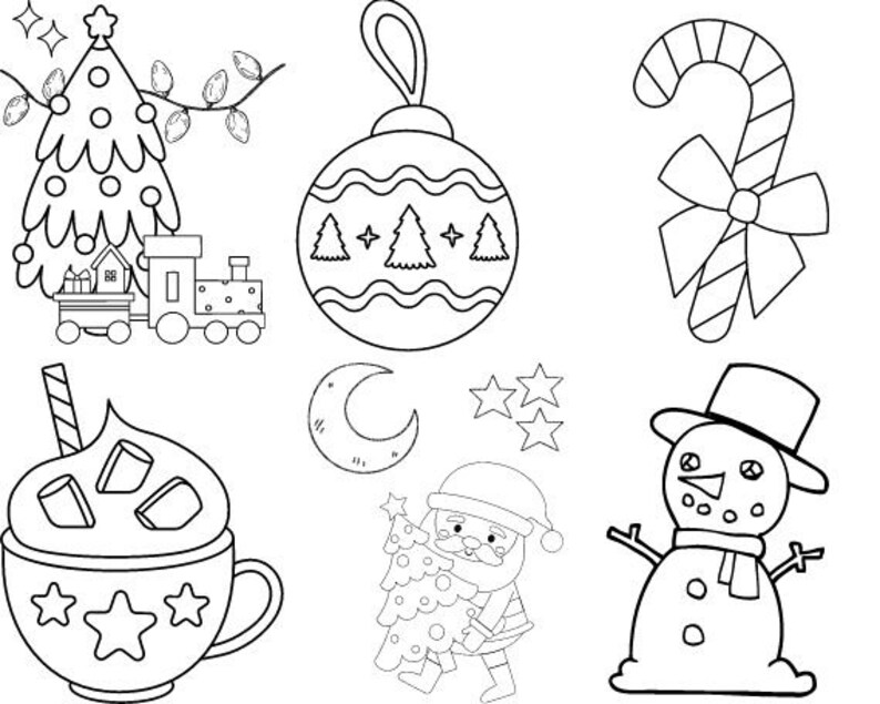 Full Digital Coloring Book, Christmas Coloring Book, Digital Christmas ...