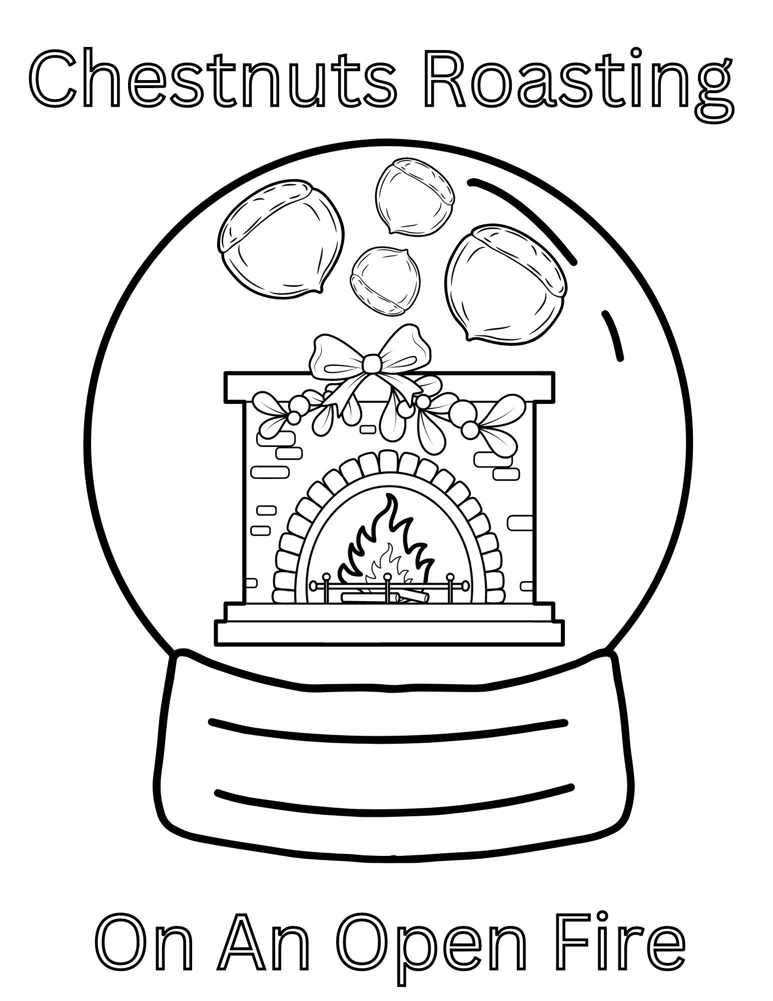 Christmas Coloring Pages Digital Prints Christmas Snow Globe Songs ...
