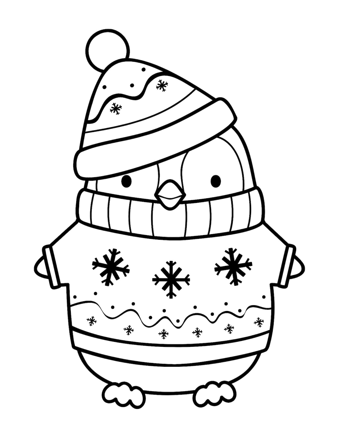 Christmas Coloring Pages Digital Prints: Christmas Penguins Edition ...