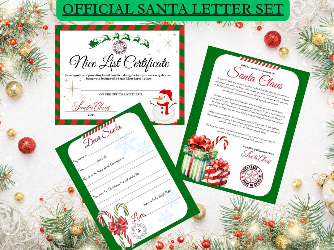 Printable Santa Letter Kit - Etsy