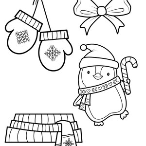Christmas Coloring Pages Digital Prints: Christmas Penguins Edition ...