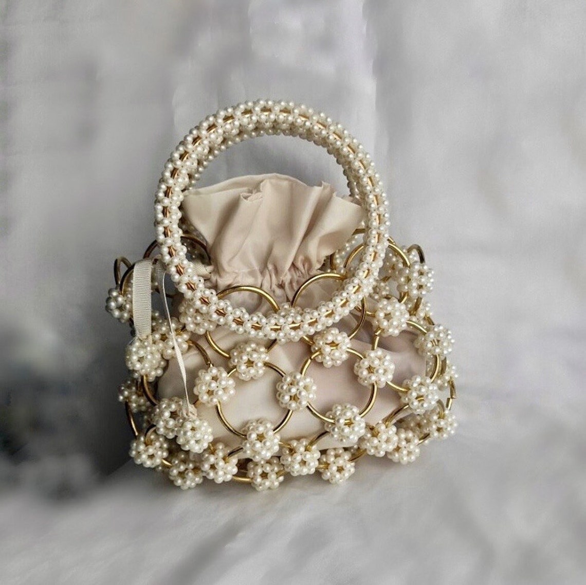 Pearl Beaded Bag Bridal Clutch Bag Pearl Wedding Handbag - Etsy