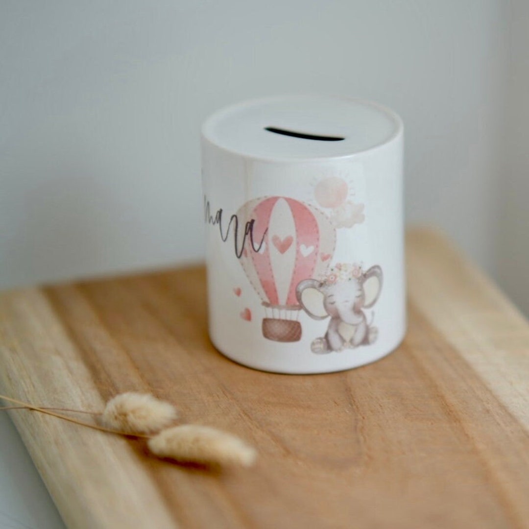 Personalized Money Box Money Box for Children rainbow Elephant Gift for ...