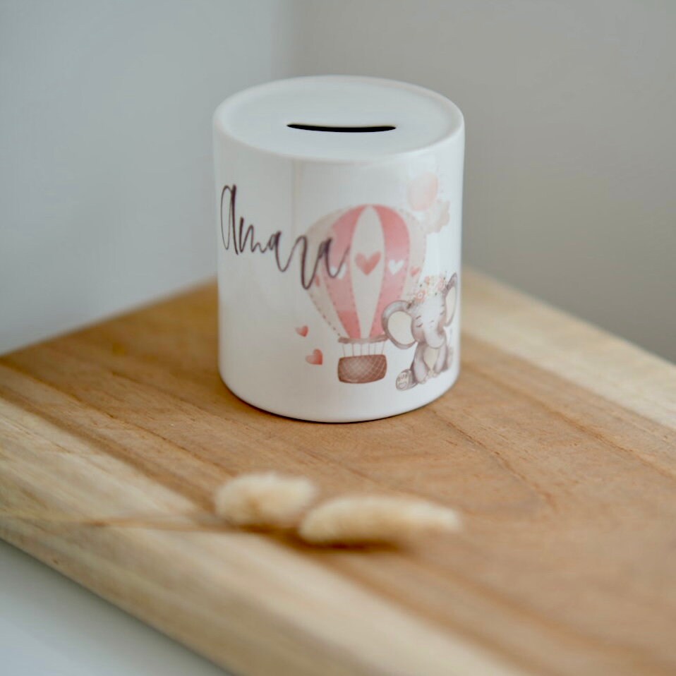 Personalized Money Box Money Box for Children rainbow Elephant Gift for ...