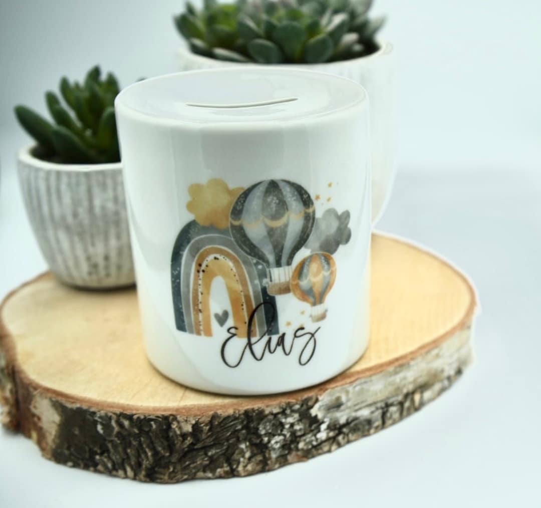 Personalized Money Box, Money Box for Children, Rainbow, Elephant, Gift ...