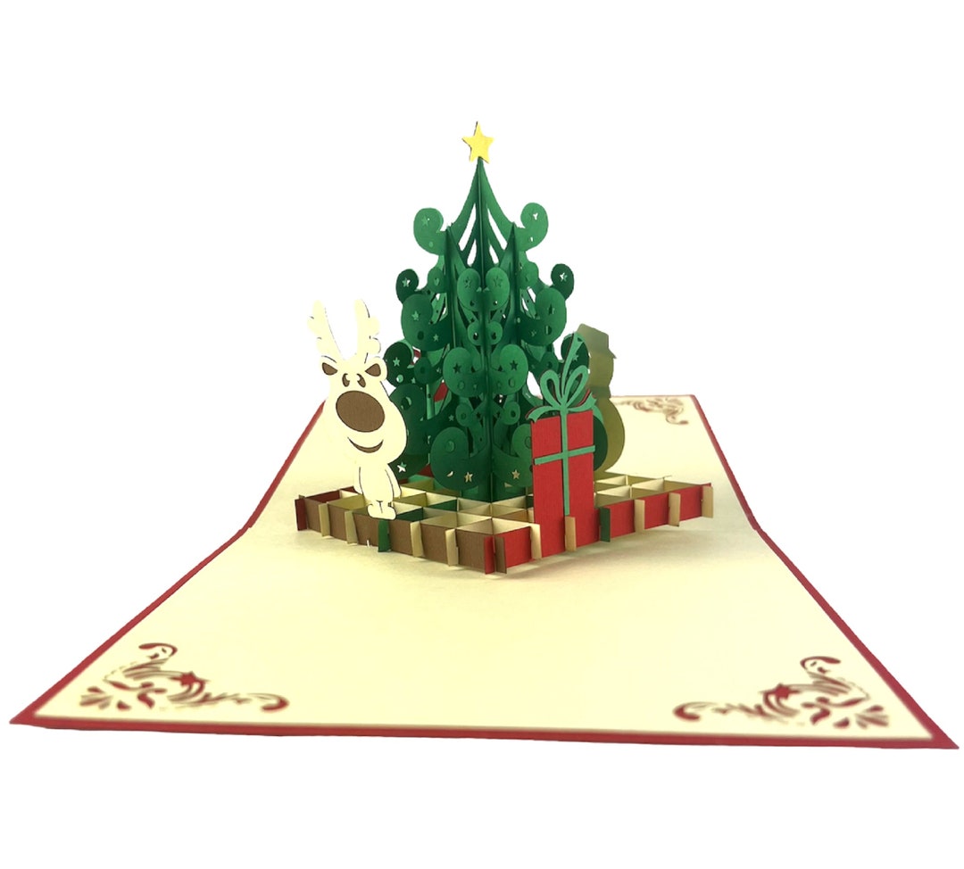 Handmade 3D Pop up Christmas Card Santa Claus Snowman Reindeer - Etsy