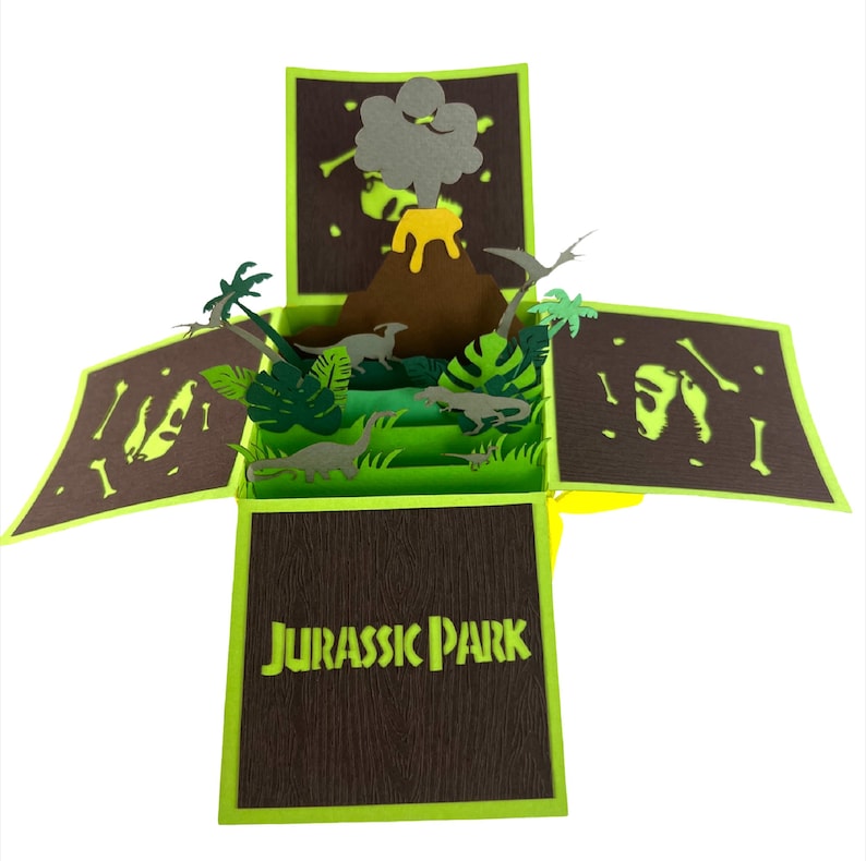 4D Handmade Popup Card Box T-rex Park Birthday Holiday Party - Etsy