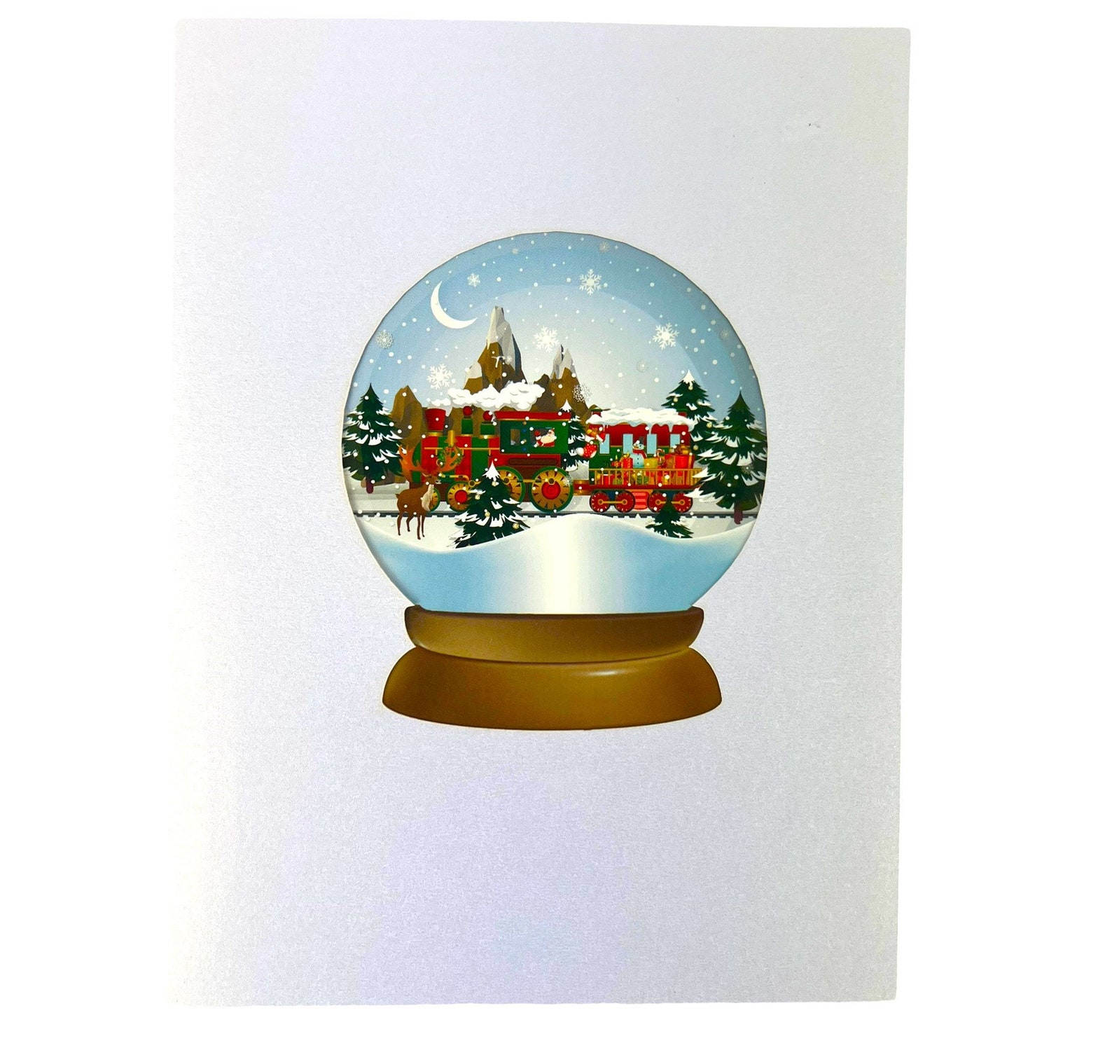 3D Pop up Xmas Card Happy Christmas Santa Claus Snow Train Greeting - Etsy