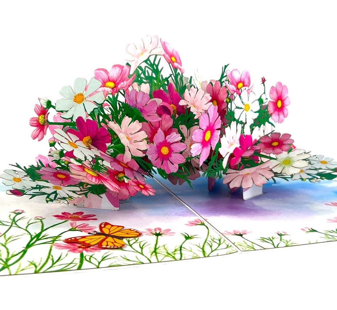 Handmade 3D Popup Card Cosmos Birthday Mother's Day Greeting Flower - Etsy