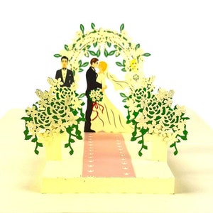 Handmade 3D Pop up White Wedding Card, Gift, Invitation, Marry Me Big ...