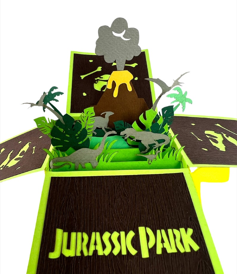 4D Handmade Popup Card Box T-rex Park Birthday Holiday Party - Etsy