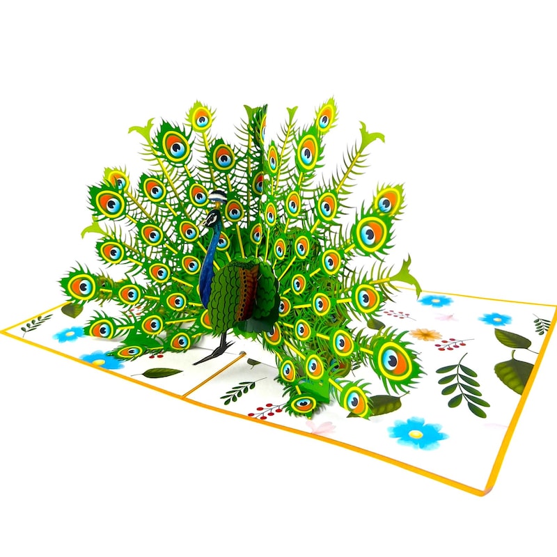 Peacock Pop up Card - Etsy