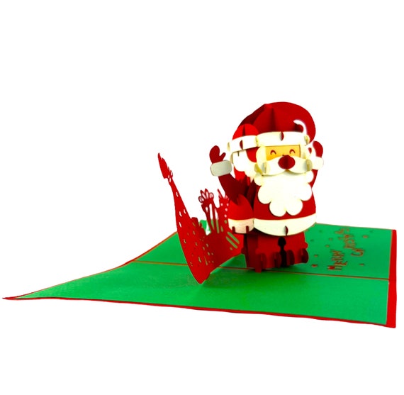 Handmade 3D Popup Xmas Card Merry Christmas Santa Claus Gift - Etsy