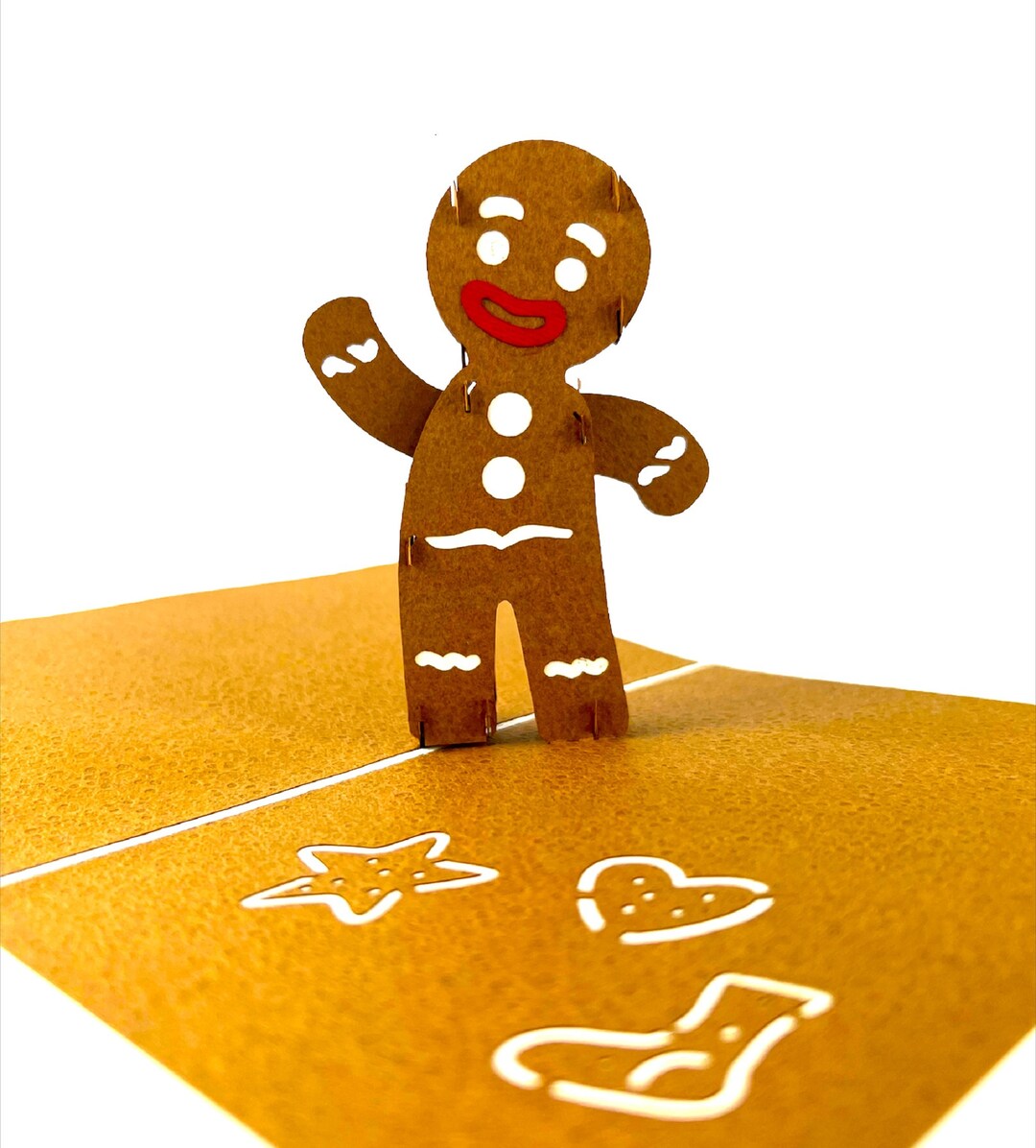 Handmade 3D Popup Card Gingerbread Man Christmas Halloween Easter - Etsy