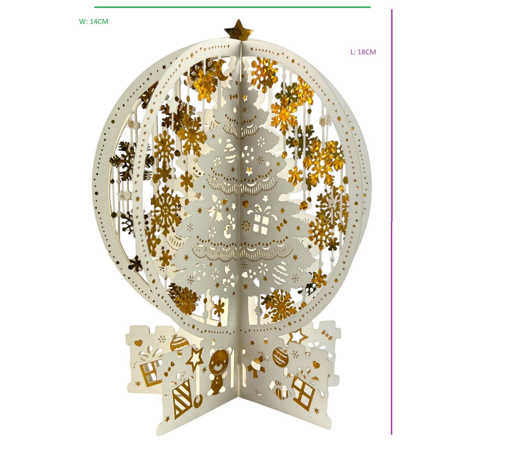 Handmade 4D Pop up Xmas Card Merry Christmas Snow Flake Seasonal ...