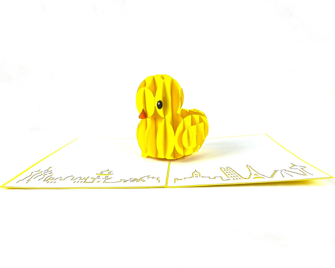 Handmade 3D Pop up Card Yellow Duck Birthday Valentines Mothers Easter ...