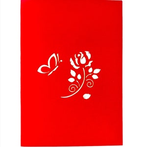 Handmade 3D Pop up Card Butterfly Flower Birthday Valentine's Mother's ...