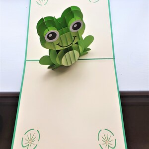 Handmade 3D Pop up Card Frog Birthday Anniversary Father's Day Pond ...