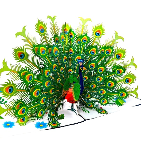 Peacock Pop up Card - Etsy