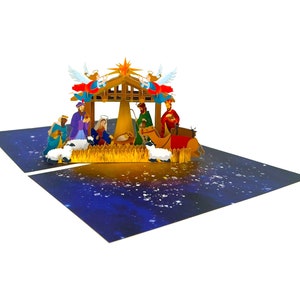 Handmade 3D Pop up Card Christmas Card Nativity Seasonal Greetings Baby ...