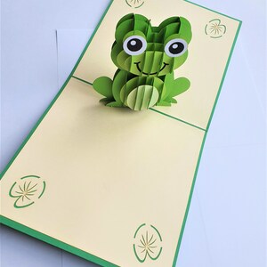 Handmade 3D Pop up Card Frog Birthday Anniversary Father's Day Pond ...