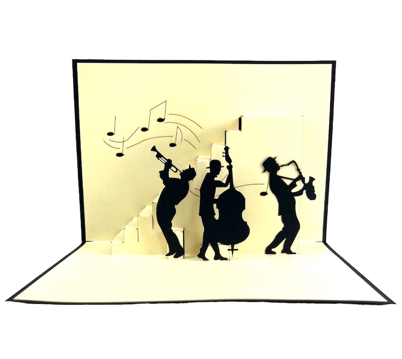 Copyrights Registered, Handmade 3D Pop up Card Musicians Music Concert ...