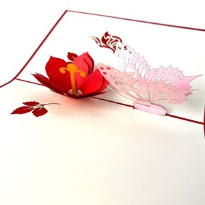 Handmade 3D Pop up Card Butterfly Flower Birthday Valentine's Mother's ...