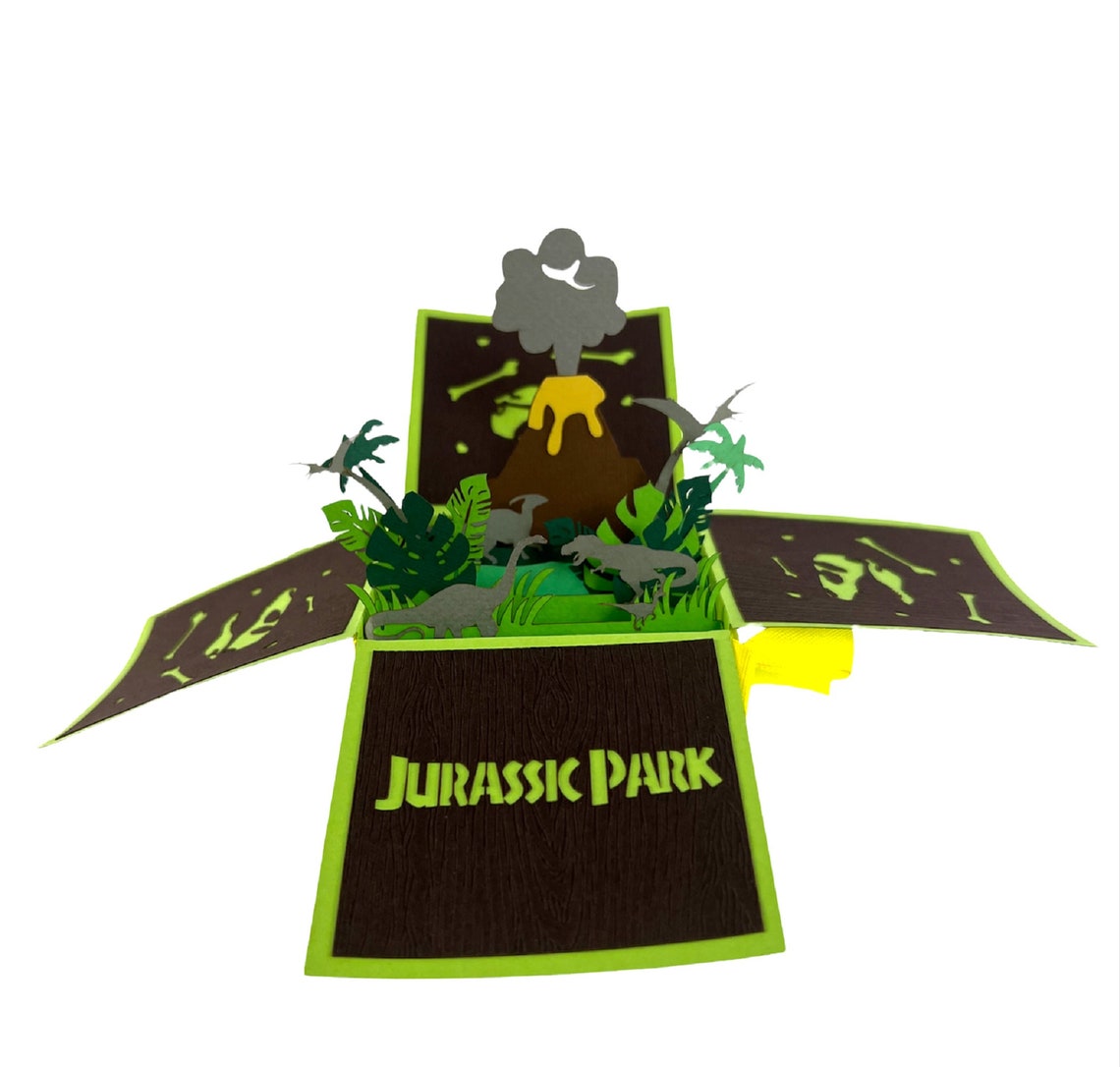 4D Handmade Popup Card Box T-rex Park Birthday Holiday Party - Etsy