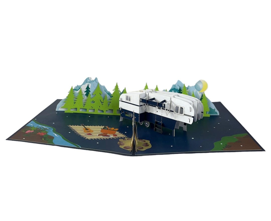 3D Popup Card Camper Van RV Birthday Valentine Anniversary Teacher ...