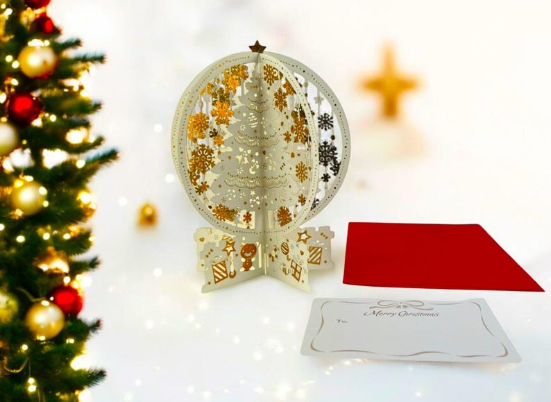 Handmade 4D Pop up Xmas Card Merry Christmas Snow Flake Seasonal ...