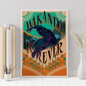 Black Panther Wakanda Forever Poster Black Panther Home Decor Poster - Etsy