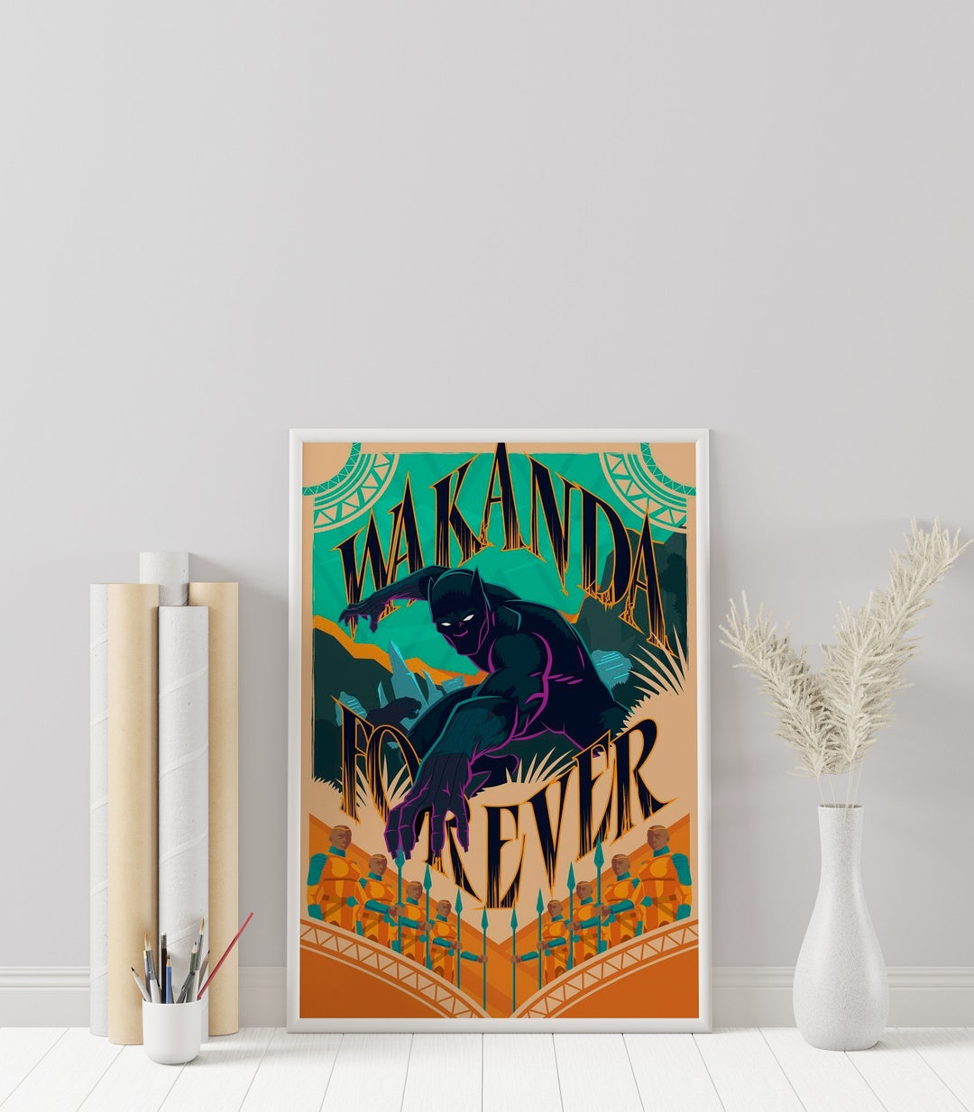 Black Panther Wakanda Forever Poster Black Panther Home Decor Poster - Etsy