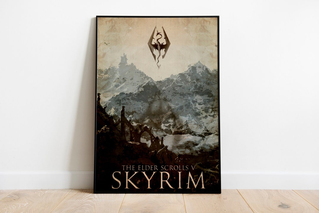 Skyrim Poster Skyrim Minimalist Wall Art Skyrim Game Room Decor Skyrim ...