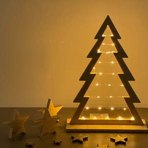 Wooden Christmas Tree With LED Lighting/timer Wooden - Etsy