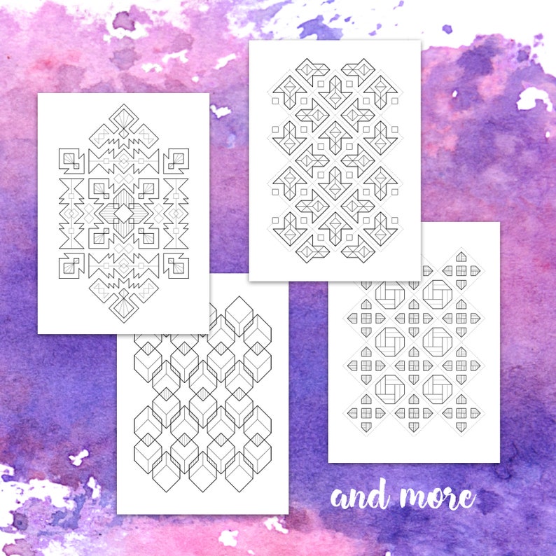 Geometric Meditations – printable Mindfulness Colouring Book With 30 ...