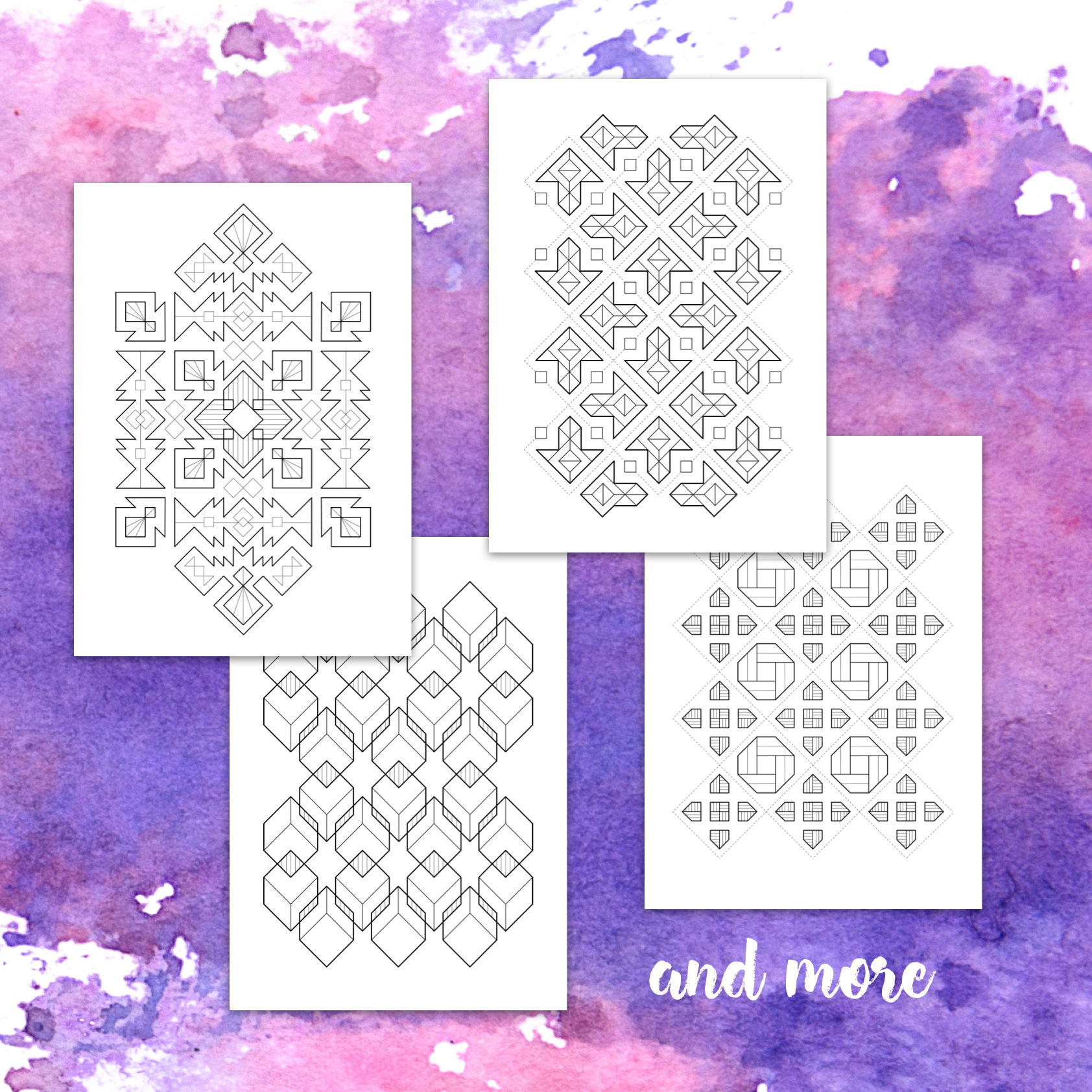 Geometric Meditations – printable Mindfulness Colouring Book With 30 ...