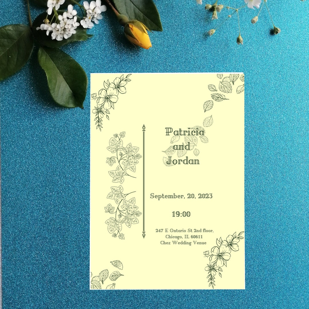 Digital Wedding Invitation Printable Wedding Floral Design Etsy digital-wedding-invitation-printable-wedding-floral-design-etsy