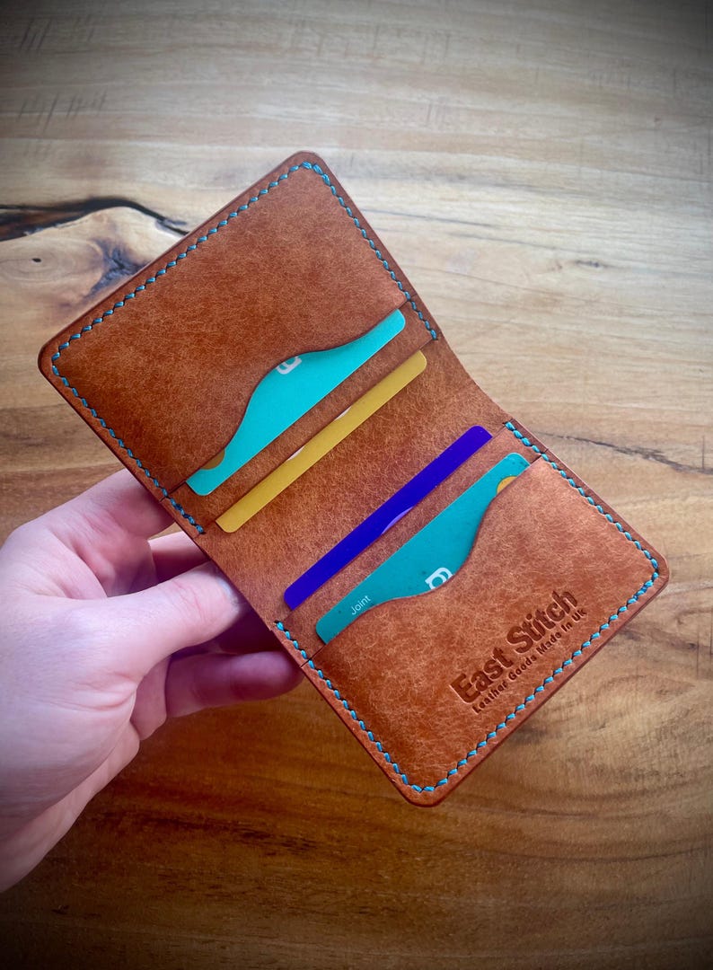Lark Wallet Teal Marbled Shell Cordovan and Olmo Pueblo - Etsy