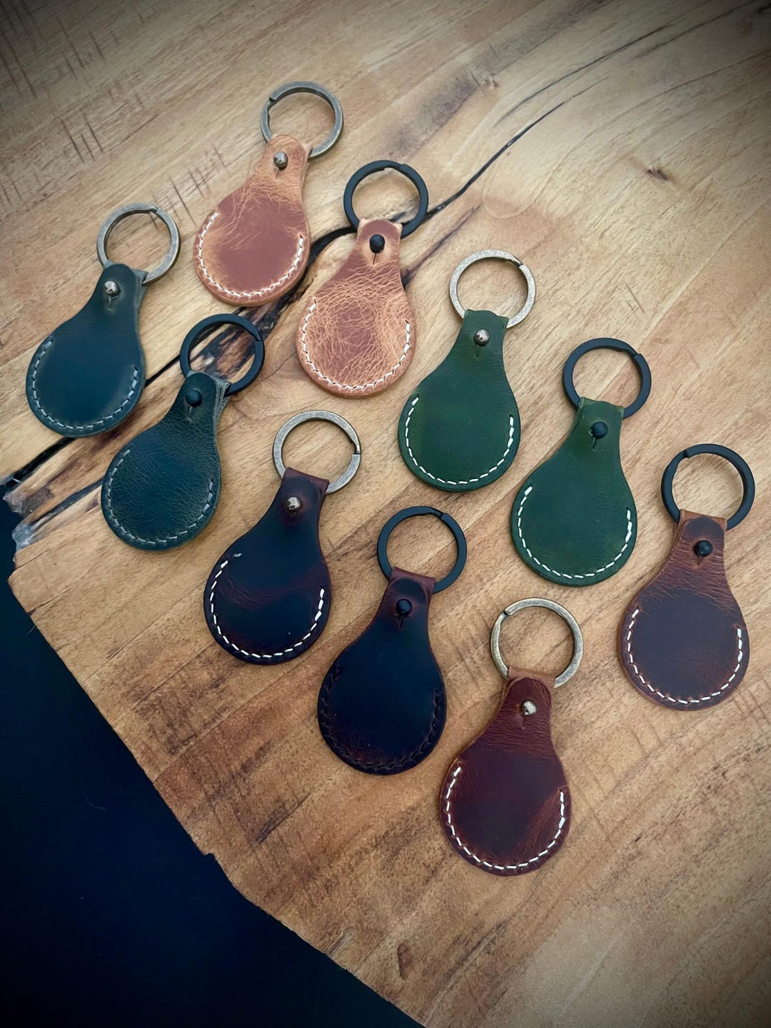 Apple AirTag Keychain - Wax Leather - Etsy