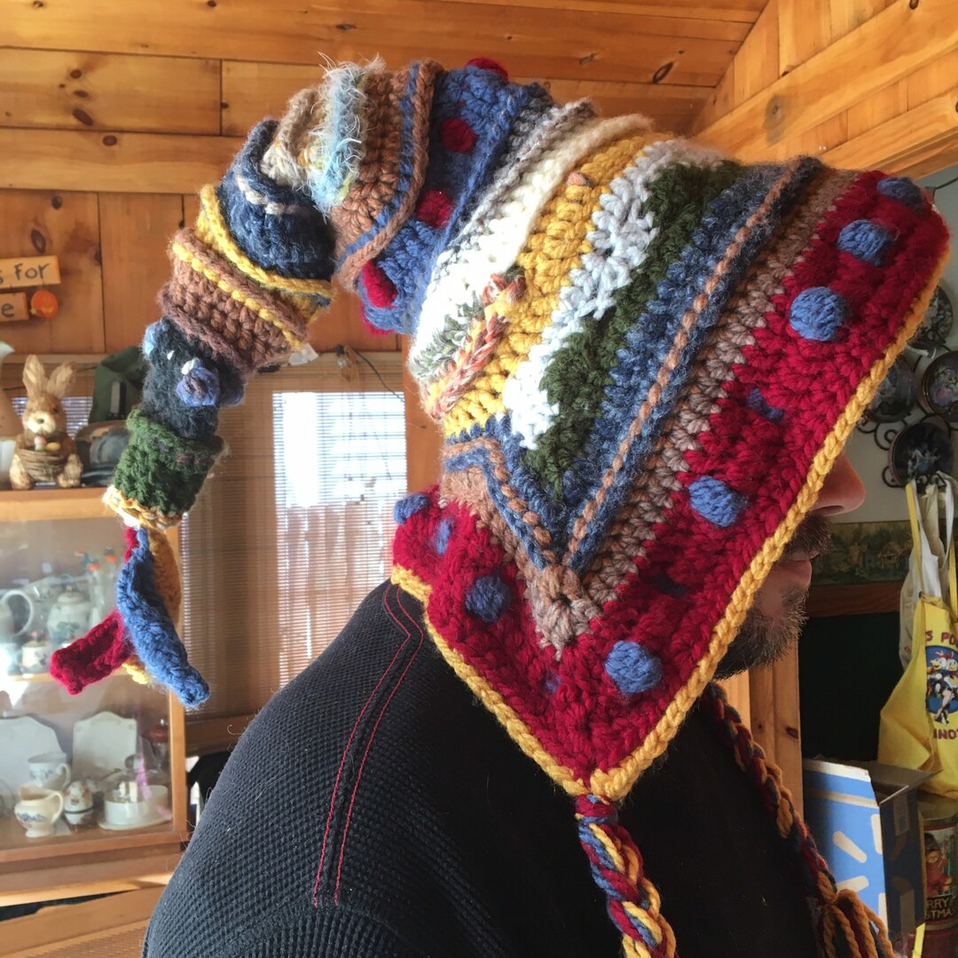 FAE ELF HOOD Long Tailed Hat, Crochet Hoods, Fairy Hat, Fantasy ...